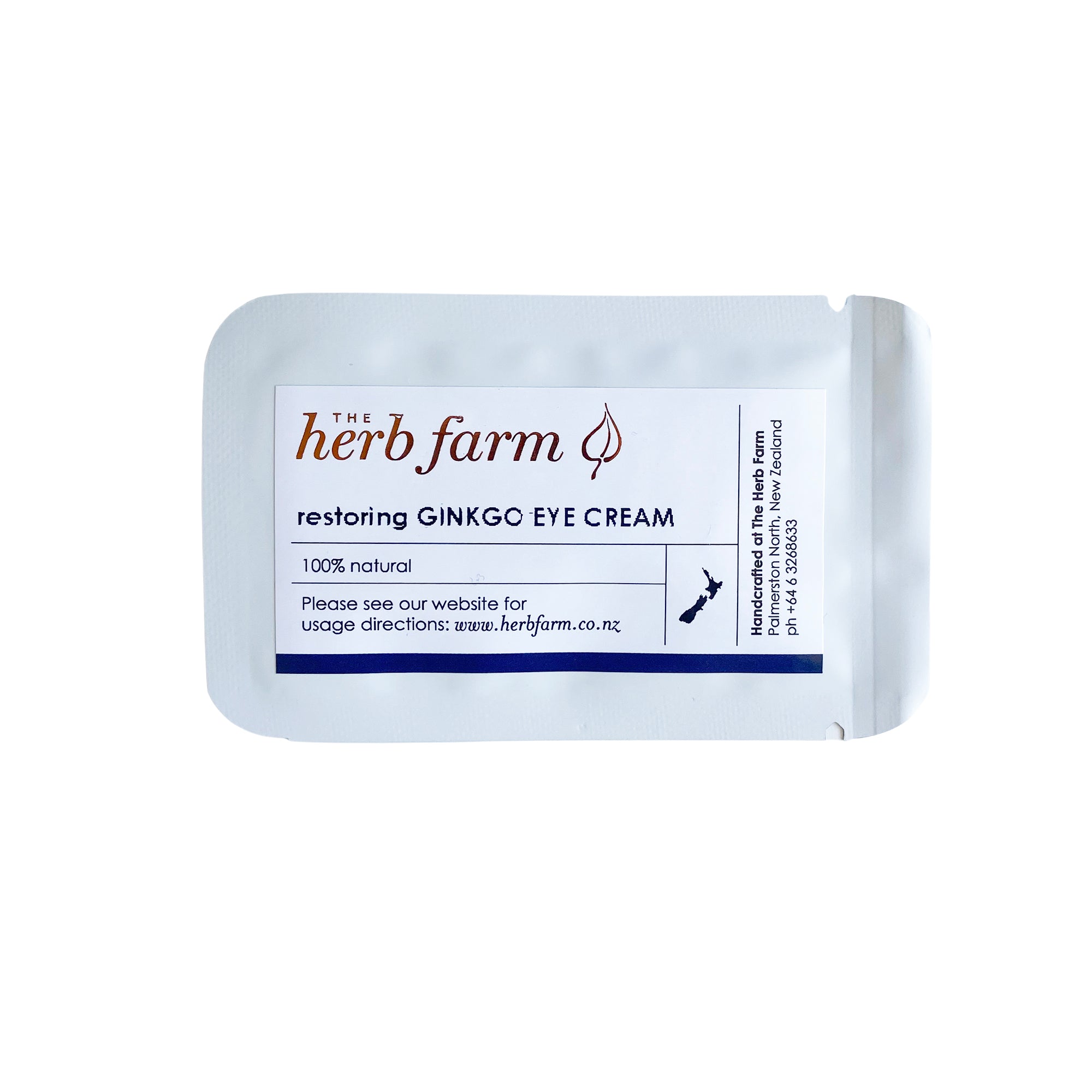 Restoring Ginkgo Eye Cream Sample Sachet | The Herb Farm NZ | 100% ...